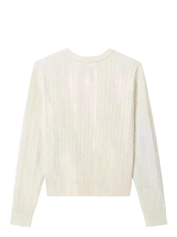 CHOCOOLATE Cable-knit Embroidered-patch Sweater - Neutrals