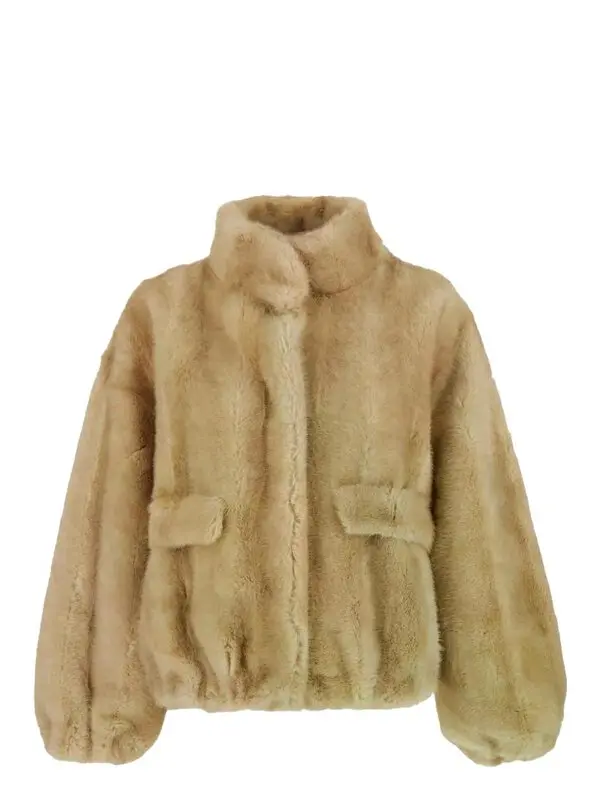 Apparis Iris Faux-fur High-neck Bomber Jacket - Neutrals