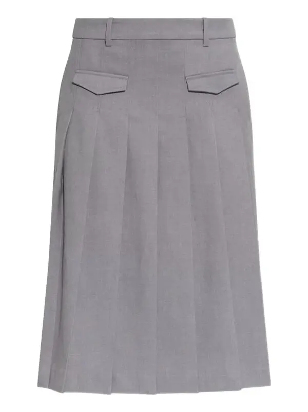 Munthe Vironicae Pleated Midi Skirt - Grey