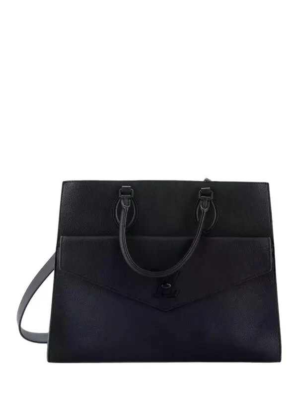 LOUIS VUITTON Lockme Monochrome Leather Mm Tote Bag - Black