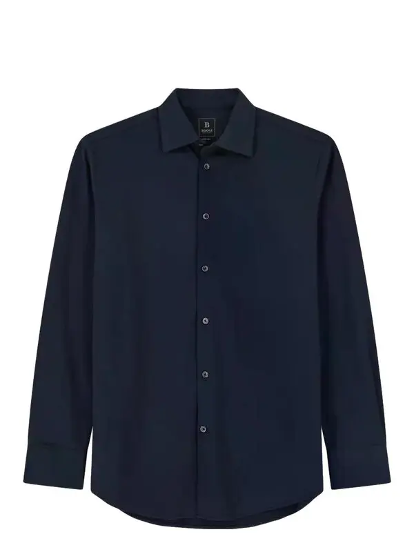 Boggi Milano Polo Shirt In Cotton And Silk Regular Fit - Blue