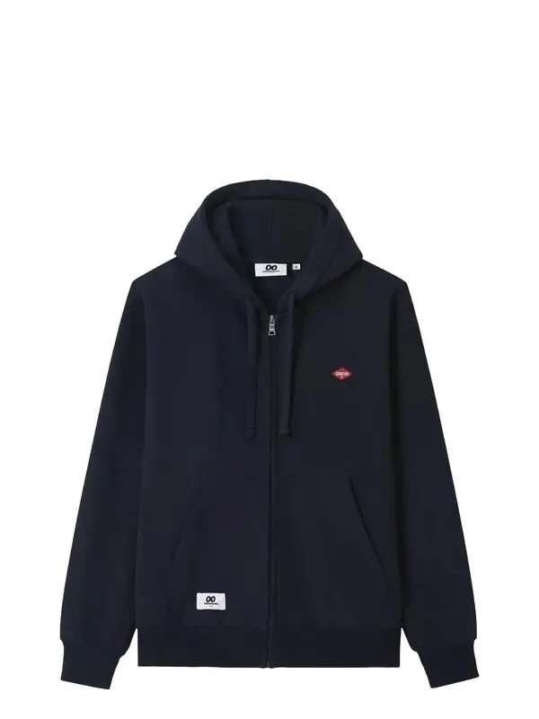 CHOCOOLATE Logo-patch Zip-up Hoodie - Blue