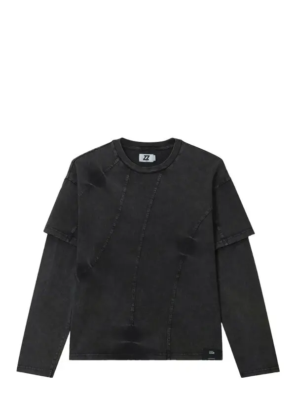 Izzue Layered Acid-wash T-shirt - Black