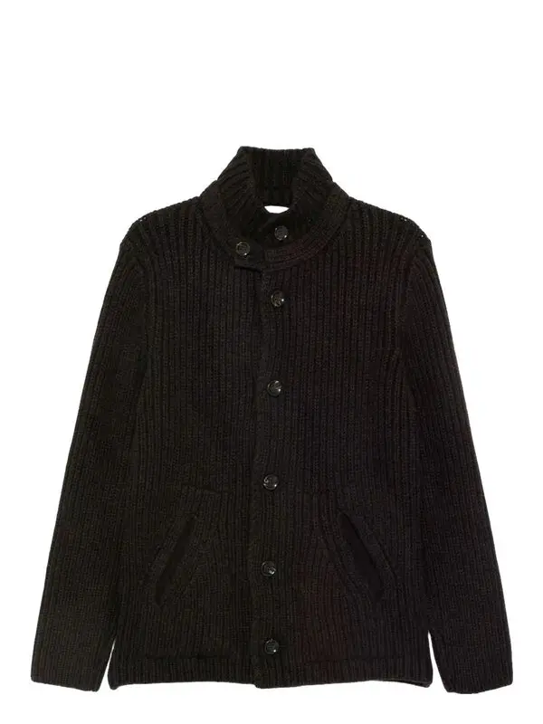 DANIELE FIESOLI Ribbed-knit Button-up Cardigan - Brown