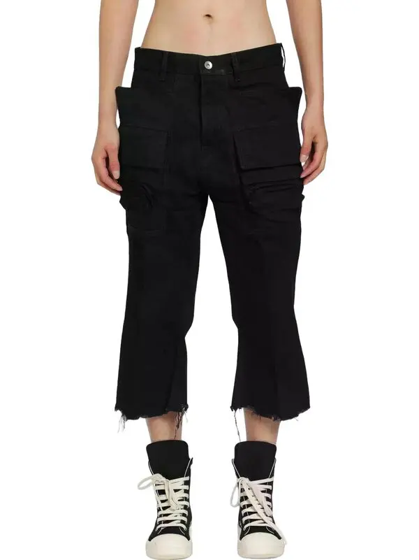 Rick Owens Tower Bolan Cargo Cropped Jeans - Black