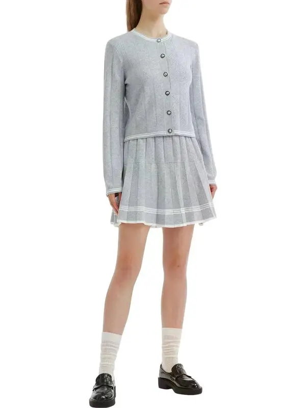 B+AB Pointelle-knit Pleated Set - Grey