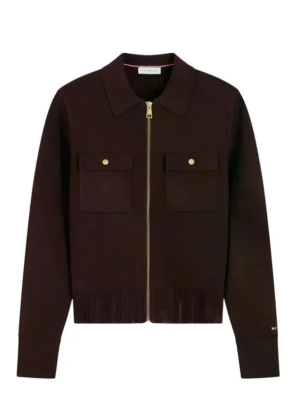 Tommy Hilfiger Zip-up Pocket-detail Cardigan - Brown