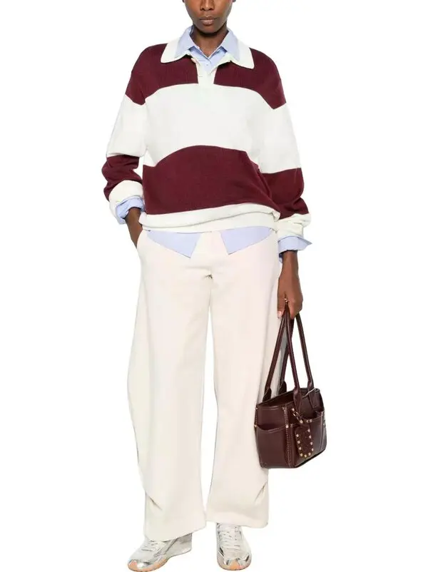 A.p.c. Luis Striped Polo Sweater - Red