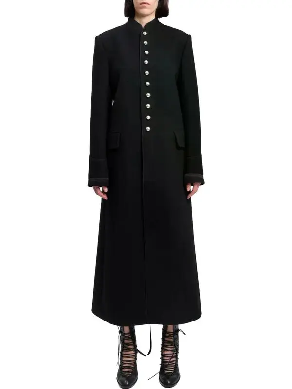 ANN DEMEULEMEESTER Washed Wool Coat - Black