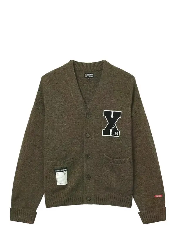 Izzue Logo-patch V-neck Cardigan - Green