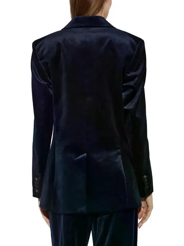 Victoria Beckham Velvet Single-vent Blazer - Blue