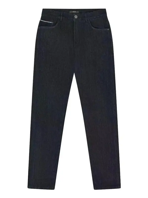 Boggi Milano Jeans In Dark Selvedge Cotton Denim - Blue