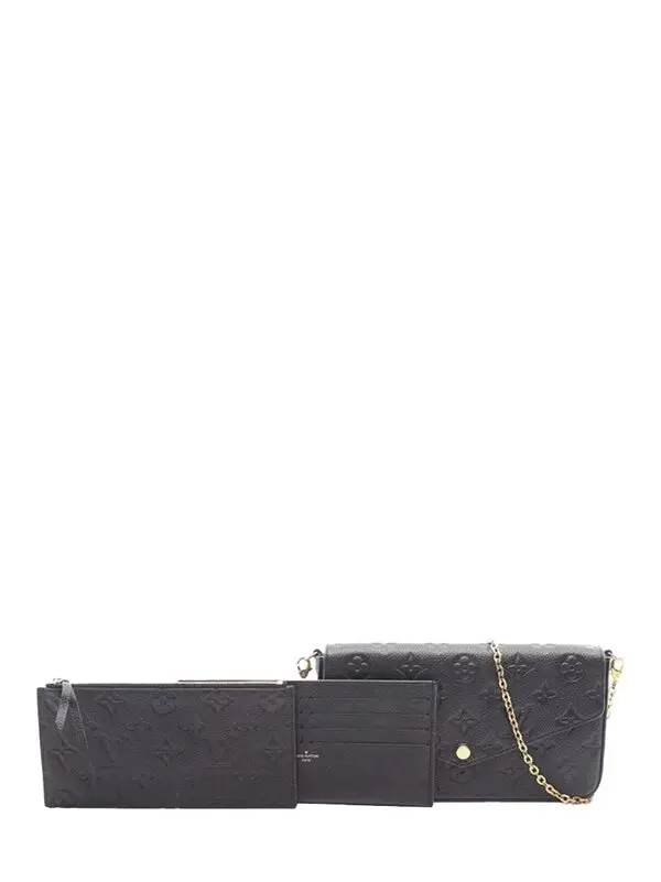 LOUIS VUITTON 2018 Monogram Empreinte Pochette Felicie Crossbody Bag - Black