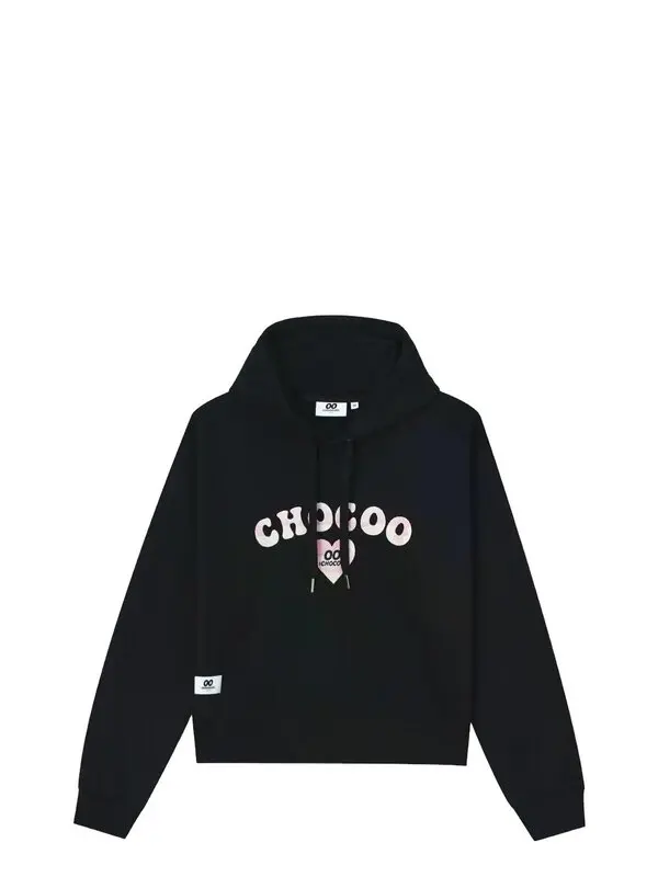 CHOCOOLATE Logo-print Heart-motif Hoodie - Black