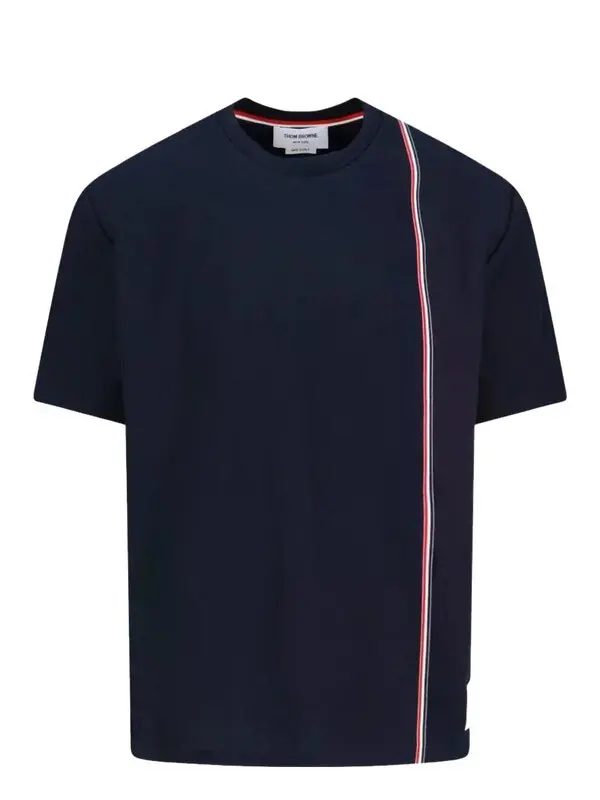 Thom Browne Rwb Stripe-detail T-shirt - Blue
