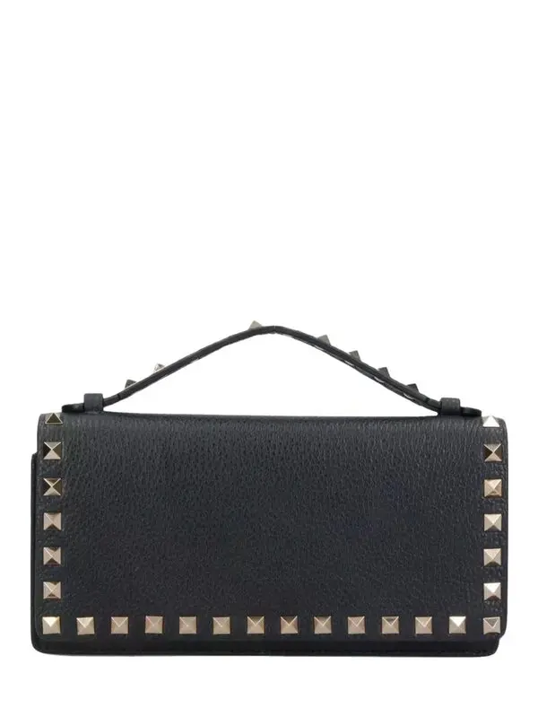 Valentino Garavani Rockstud Pebbled Wallet - Black