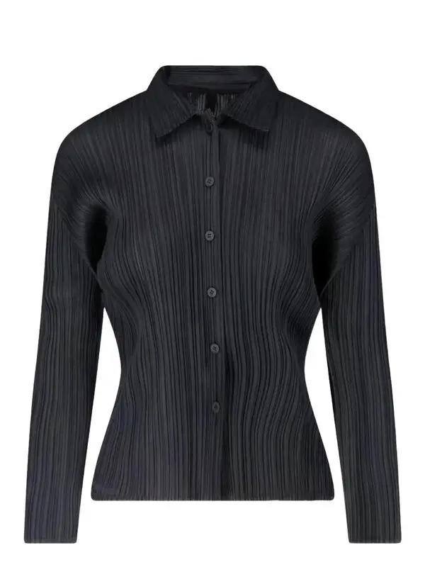 Issey Miyake Basics Plissé Shirt - Black