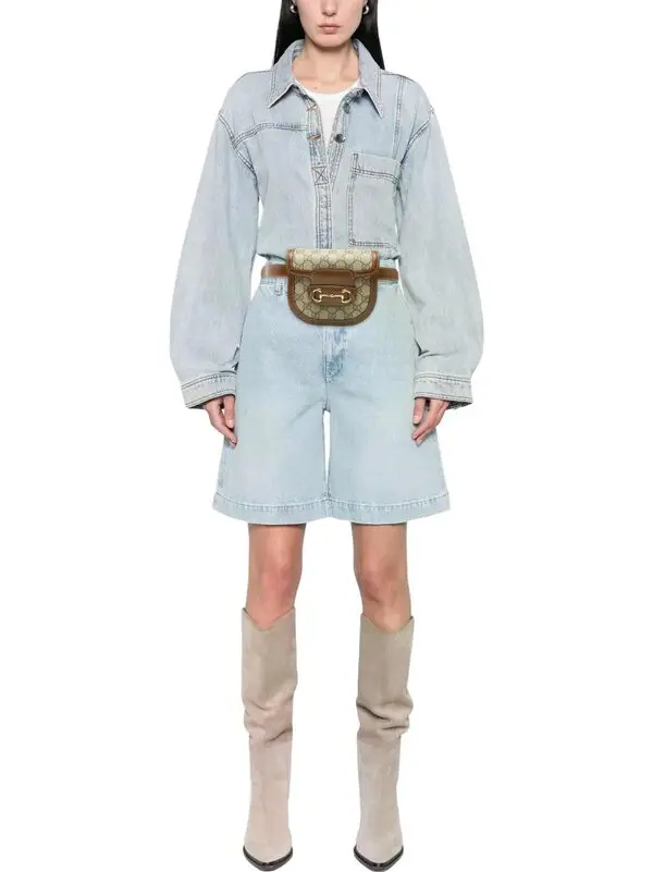 Gucci 2016-2026 Gg Supreme Horsebit 1955 Rounded Belt Bag - Neutrals