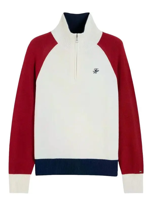 Tommy Hilfiger Raglan-sleeve Quarter-zip Jumper - Neutrals