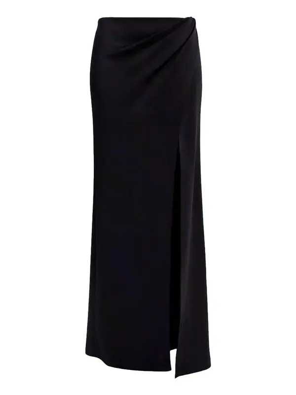 GEMY MAALOUF Draped Side-slit Skirt - Black