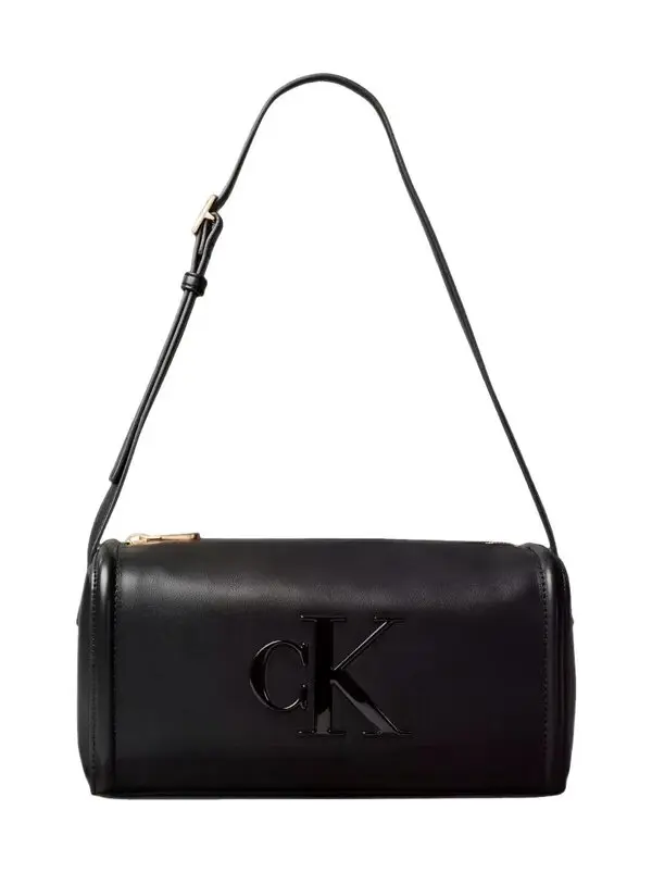 Calvin Klein Logo-plaque Barrel Shoulder Bag - Black
