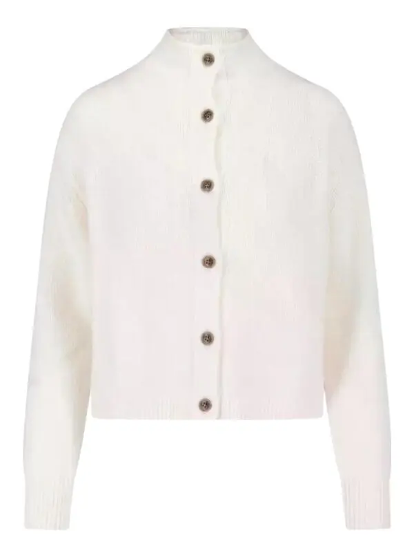 LISA YANG Button-up Mock-neck Cardigan - White