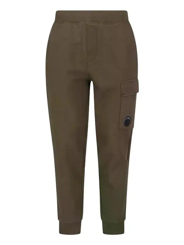 C.P. COMPANY Diagonal Raised Fleece Lens Sweatpants - Green
