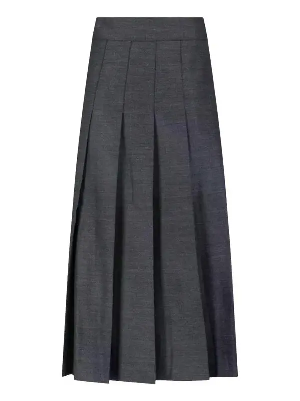 RÓHE Pleated Mid-lengh Skirt - Grey