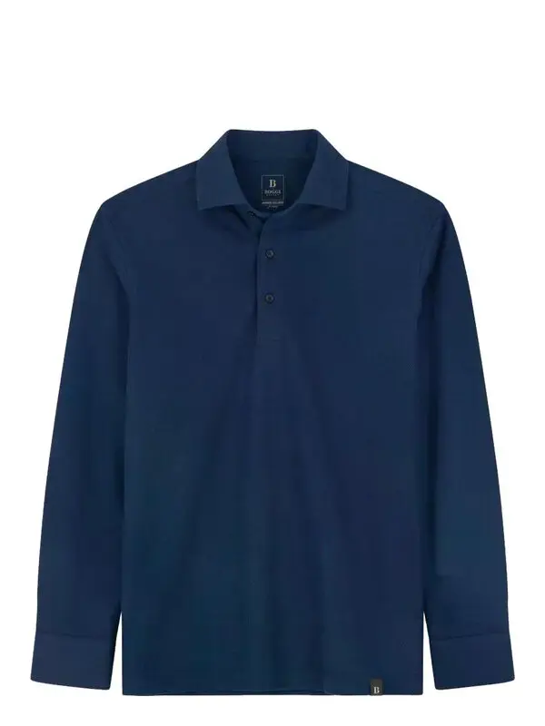 Boggi Milano Sakura Polo In Japanese Jersey - Blue