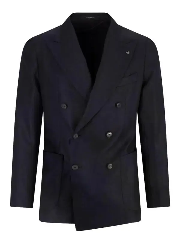 Tagliatore Double-breasted Peaked-lapels Blazer - Blue