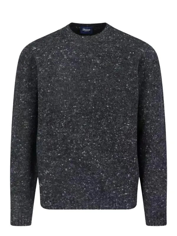 DRUMOHR Flecked-knit Crew-neck Sweater - Grey
