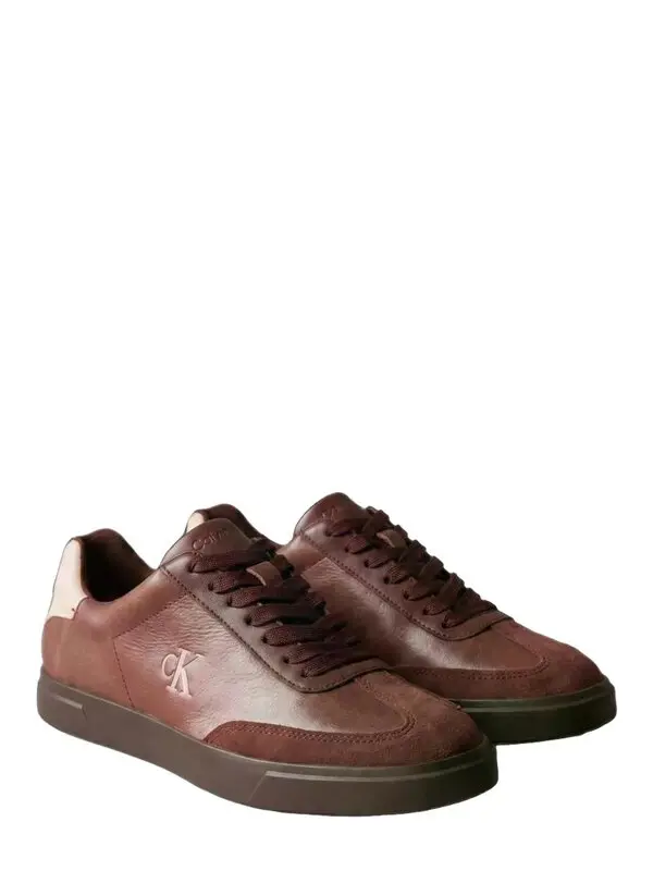 Calvin Klein Logo-plaque Panelled Sneakers - Brown