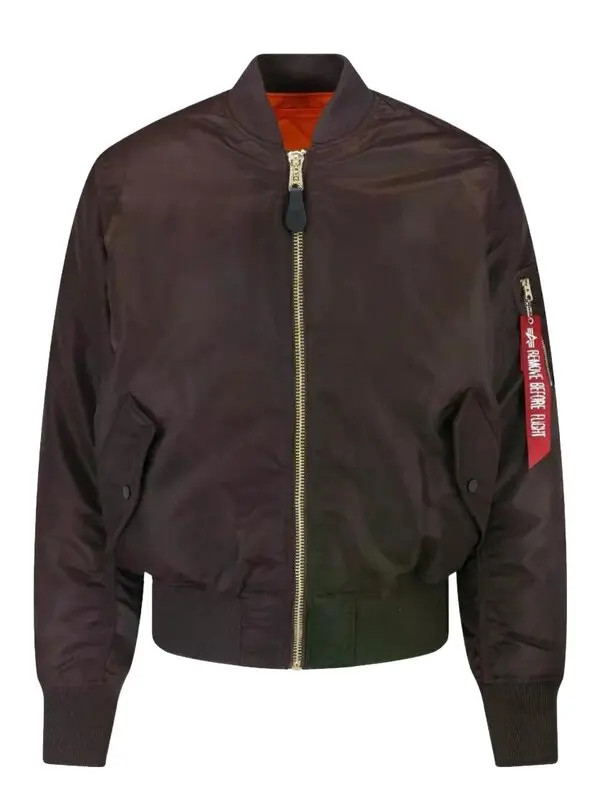 Alpha Industries Zip-up Bomber Jacket - Brown