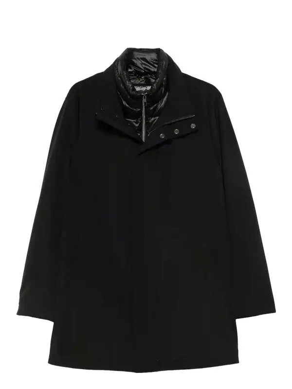 MONTECORE High-neck Zip-up Coat - Black