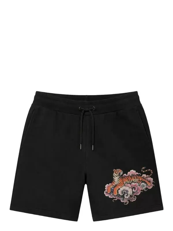 MELT Tiger-print Drawstring Shorts - Black