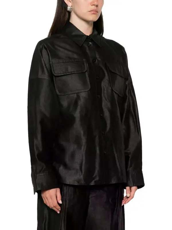 Soh Flap-pocket Buttoned Shirt - Black