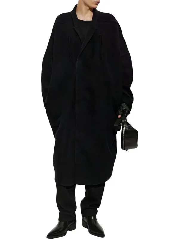 Rick Owens Poiret Wool Coat - Black