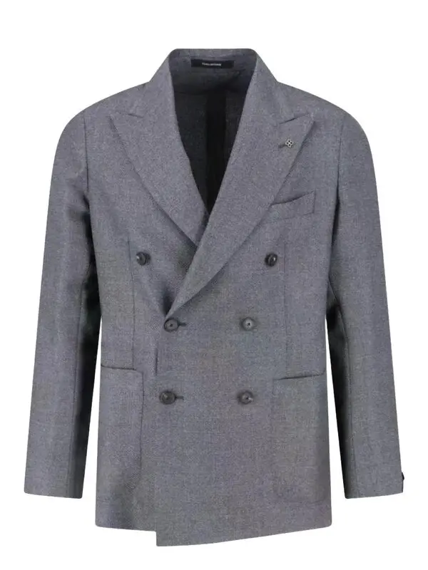 Tagliatore Double-breasted Peak-lapel Jacket - Grey