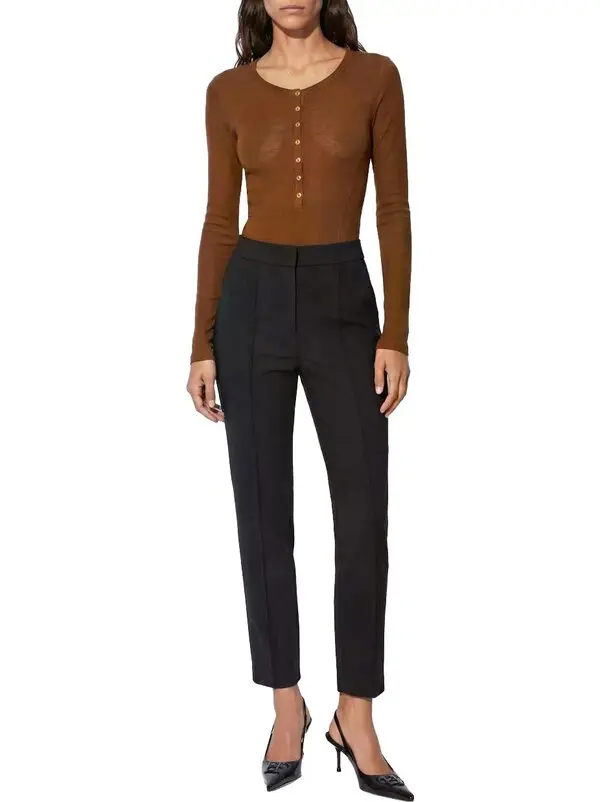 Elisabetta Franchi Bodysuit In Lightweight Jersey Fabric - Brown