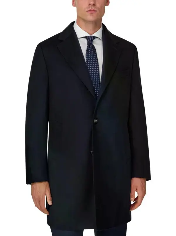 Boggi Milano Coat In Pure Cashmere Single-breasted - Blue