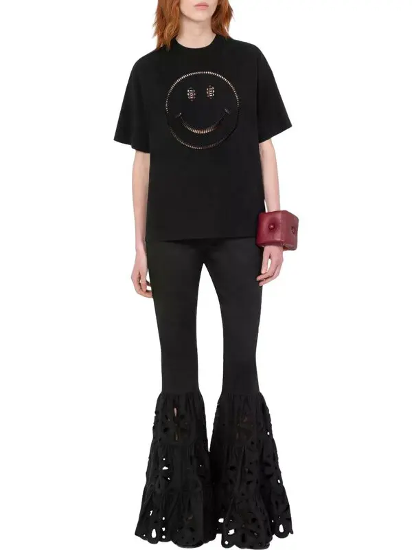 Moschino X Smiley Laser-cut T-shirt - Black