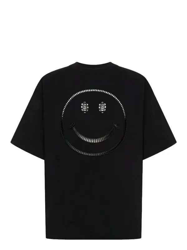 Moschino X Smiley Laser-cut T-shirt - Black