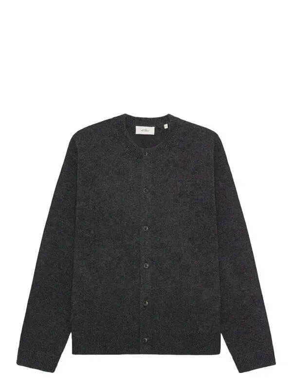 LES DEUX Logo-embroidered Button-up Cardigan - Grey