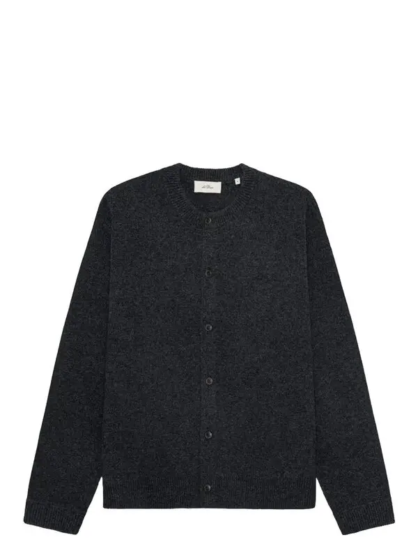LES DEUX Logo-embroidered Button-up Cardigan - Grey