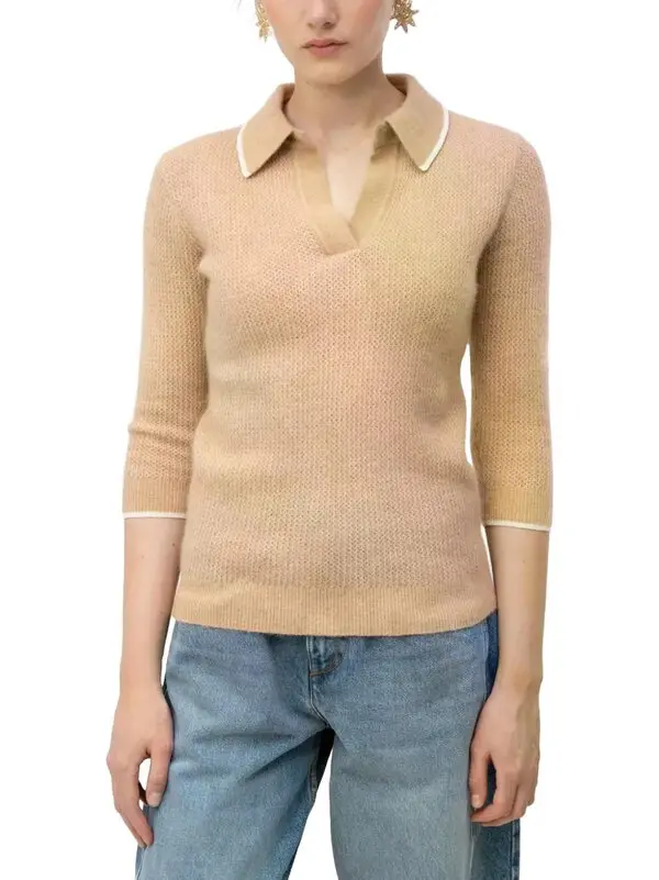 MARANT ETOILE Waffle-knit Three-quarter Sleeve Sweater - Neutrals