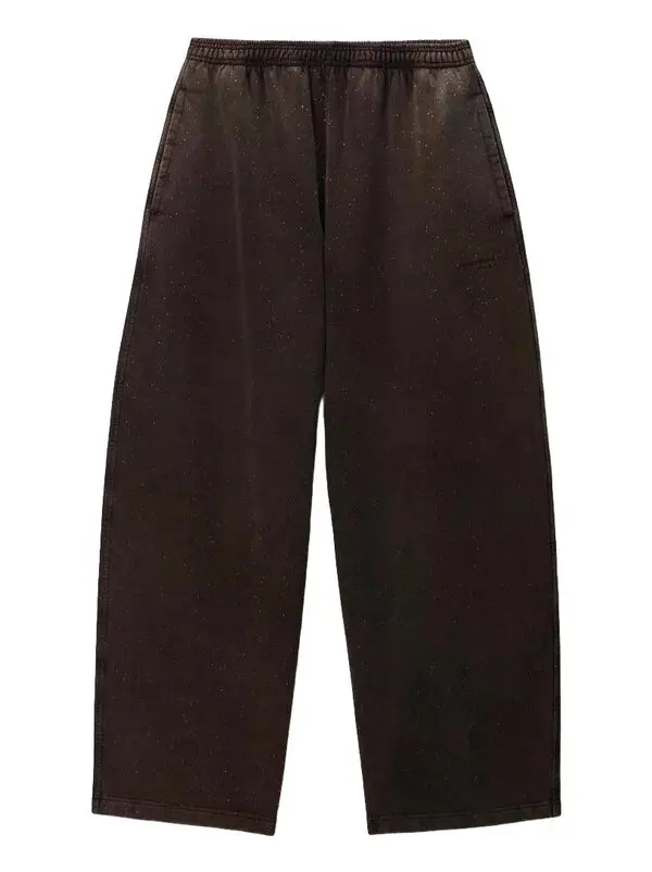 Alexander Wang Mid-rise Oversized Sweatpants W/ All-over Hotfix - Brown