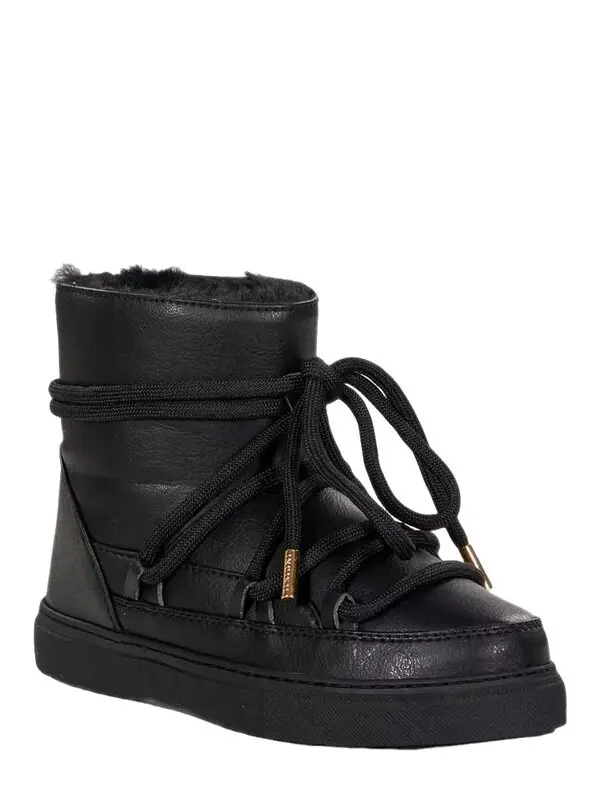 Inuikii Grape Lace-up Shearling-lined Boots - Black