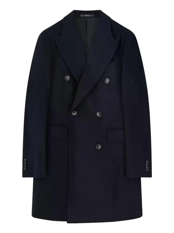 Boggi Milano Coat In Pure Cashmere Double-breasted - Blue