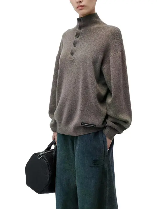 Alexander Wang Turtleneck Henley Sweater - Brown