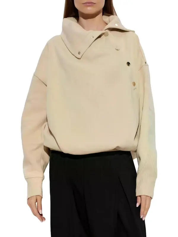 Sportmax Aerosi Button-fastening Sweatshirt - Neutrals